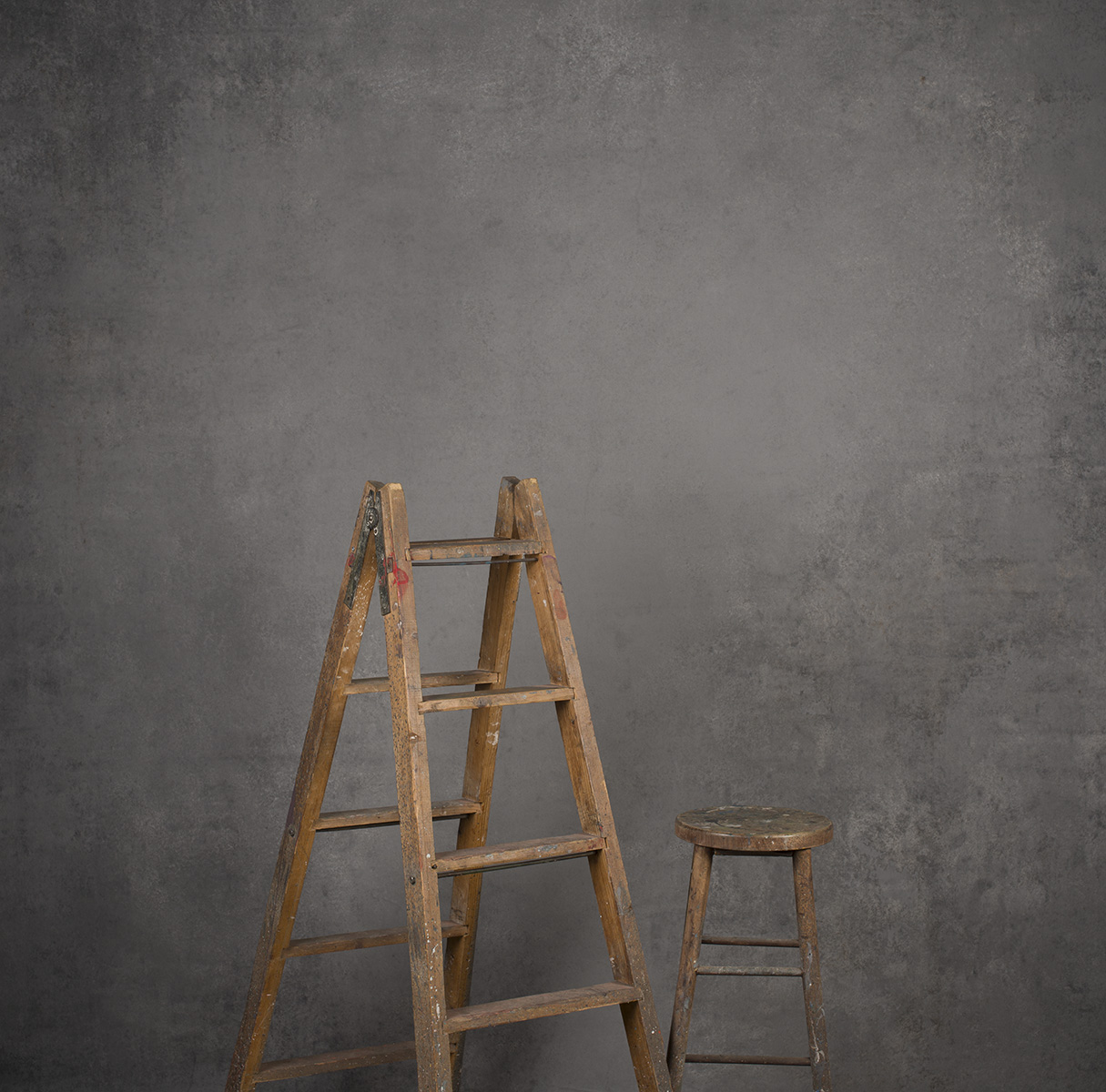 Grey Hand Painted Backdrop Mid Text L+ Size 1445 - GravityBackDrops